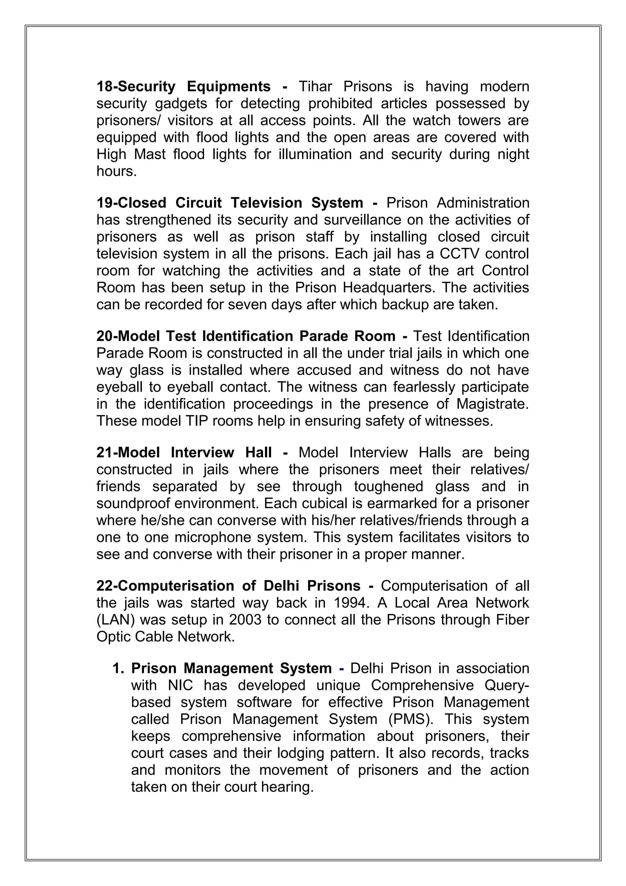 Jail Visit Report | DOC