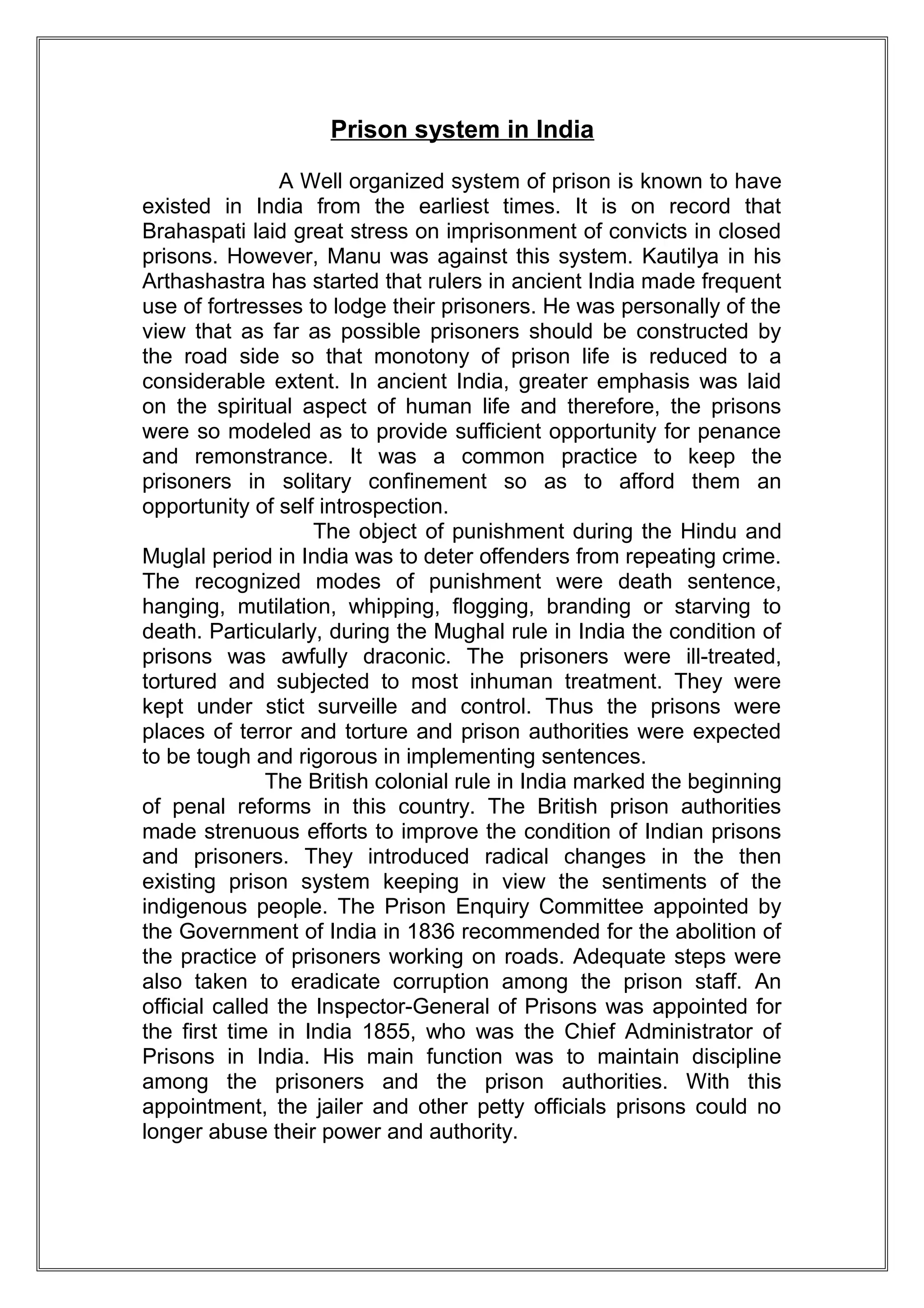 Jail Visit Report | DOC