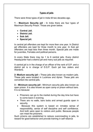 Jail Visit Report | DOC