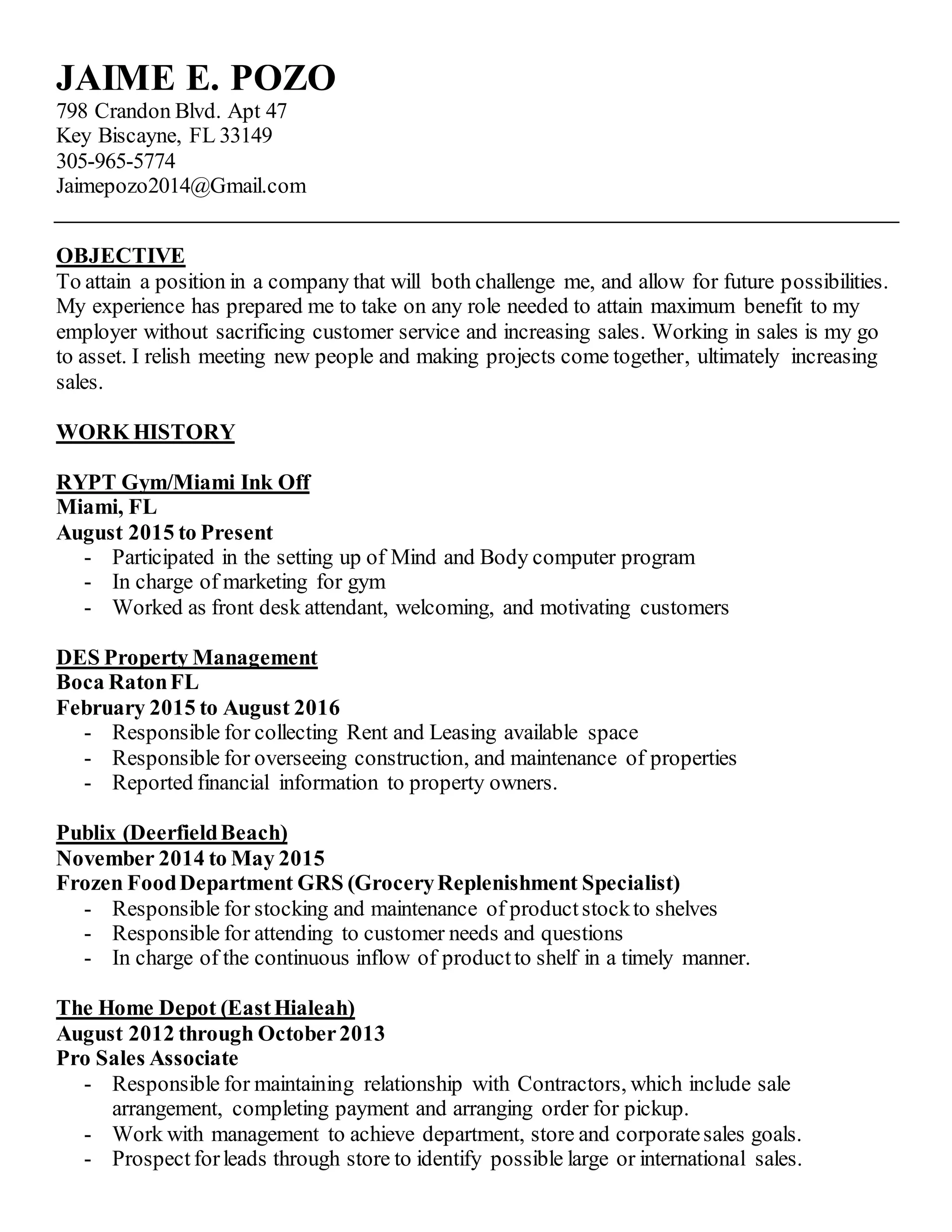 Jaime resume march 2017 | PDF