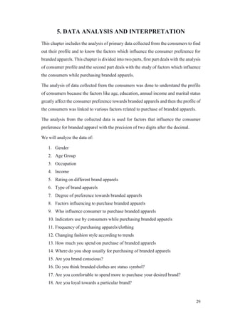 CONSUMER PREFERENCE TOWARDS BRANDED APPARELS | DOCX