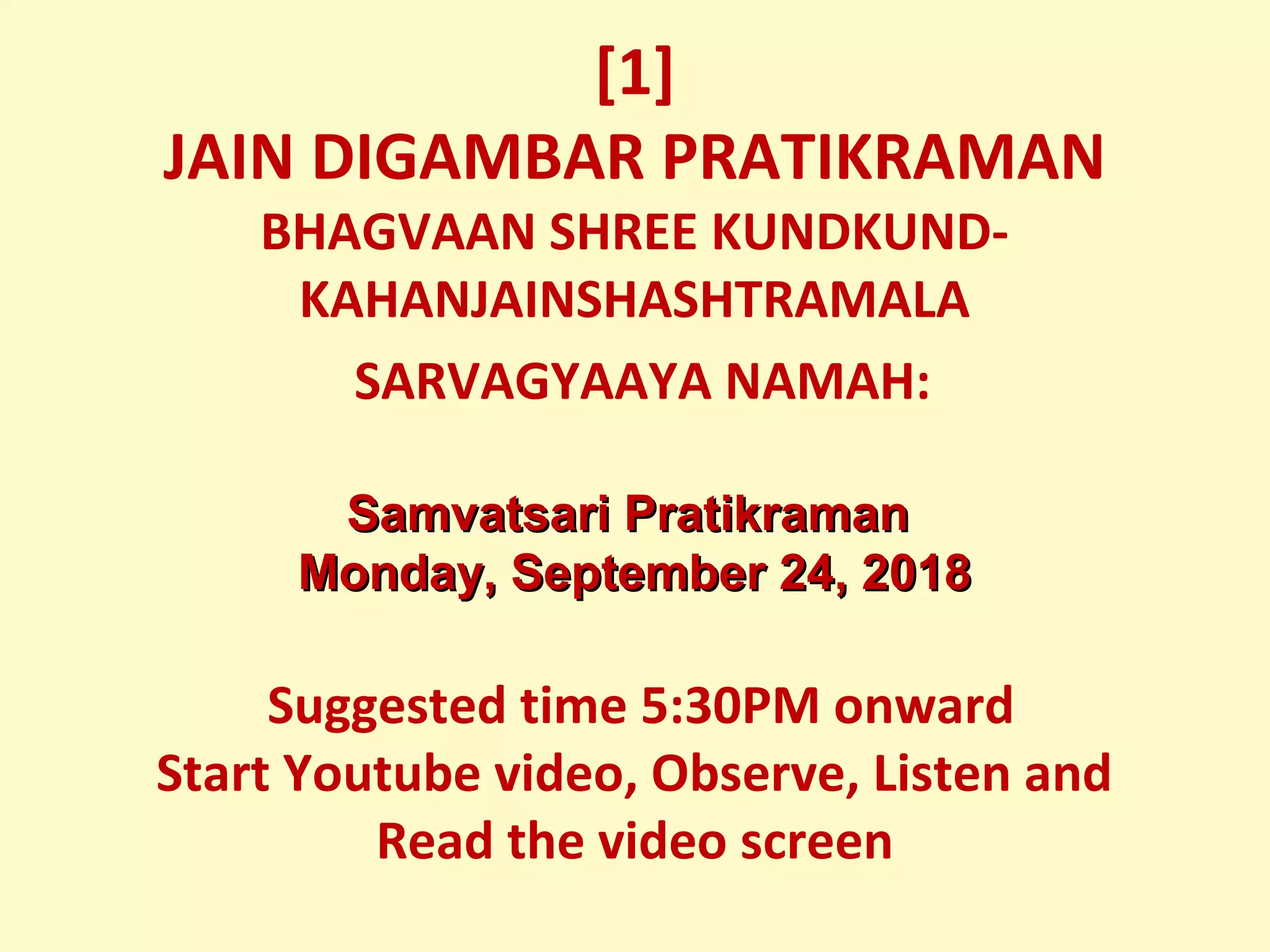 Jain digamber pratikraman 2018 | PPT