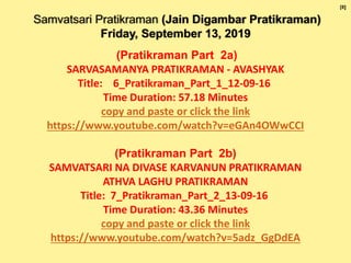 JAIN DIGAMBER PRATIKRAMAN, 2019 U DINESH VORA | PPT