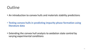 Predicting the Synthesizability of Inorganic Materials: Convex Hulls, Literature Analysis, and ...