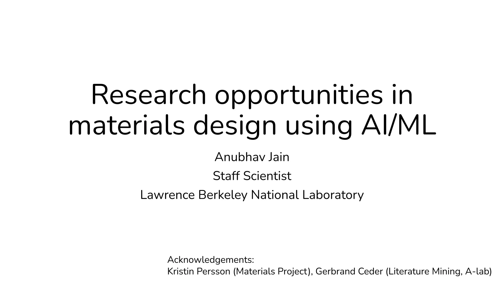 Research opportunities in materials design using AI/ML | PDF