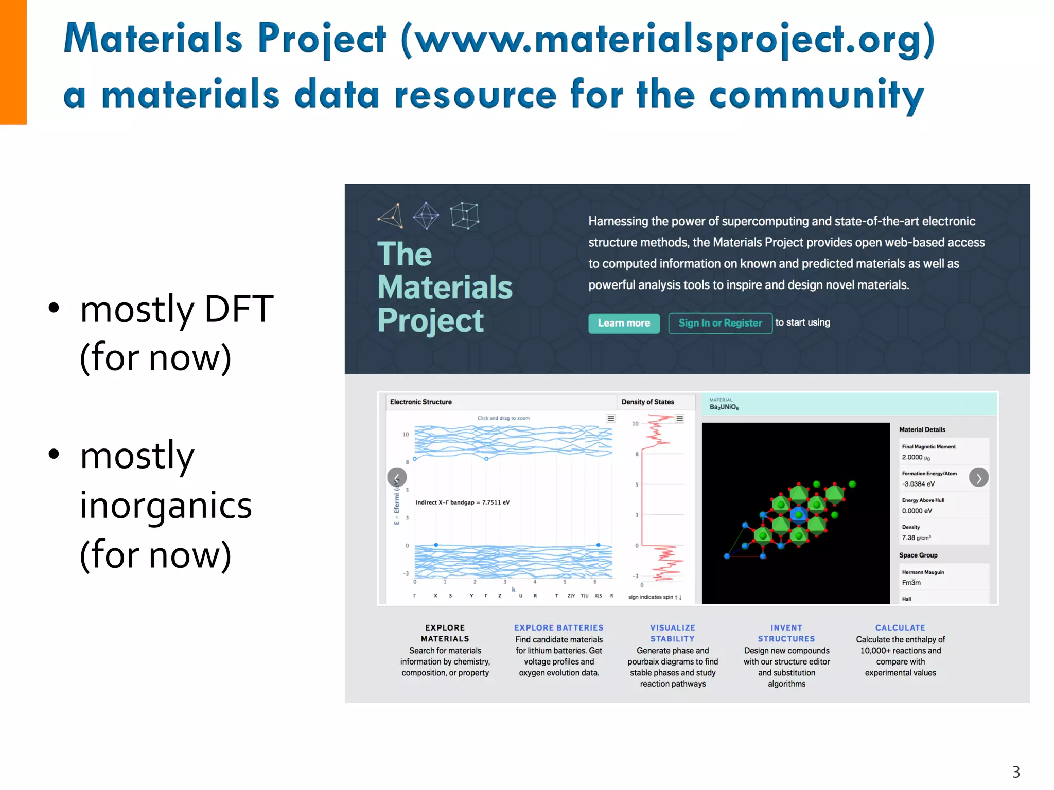 The Materials Project: overview and infrastructure | PPT