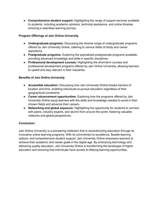 Jain University Online: Empowering Education for the Digital Age | PDF