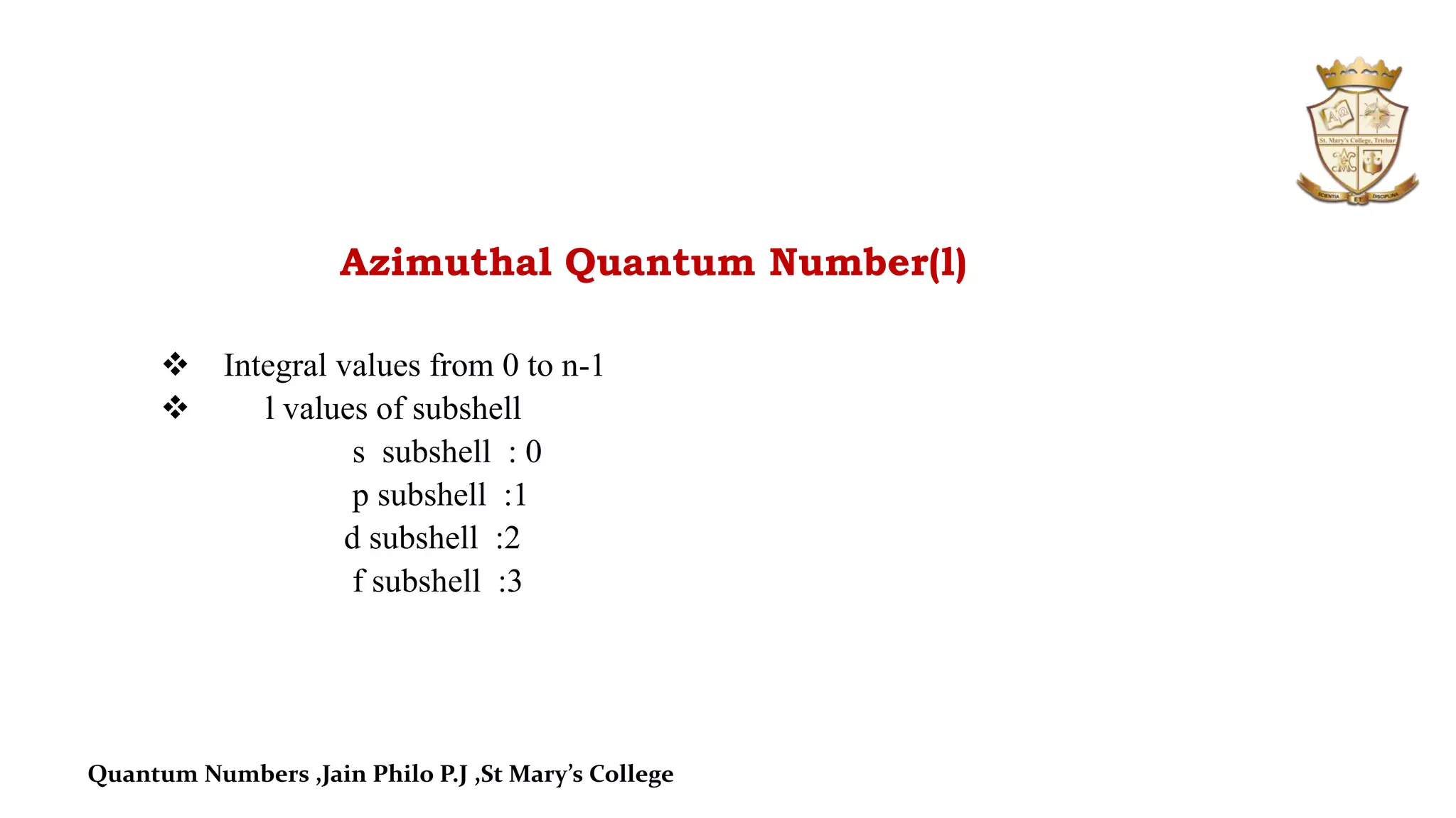 Chemistry:Quantum Numbers | PPTX