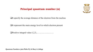 Chemistry:Quantum Numbers | PPTX
