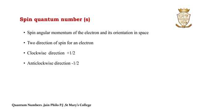 Chemistry:Quantum Numbers | PPTX