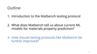 Perspectives on chemical composition and crystal structure representations from the Matbench ...