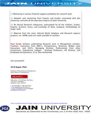 Jain university.....ph d .... 2014.... information .MM Bagali | PDF