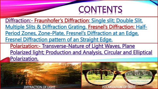 PHYSICS ASSIGNMENT ON DIFFRACTION AND POLARIZATION..pptx | Geography ...