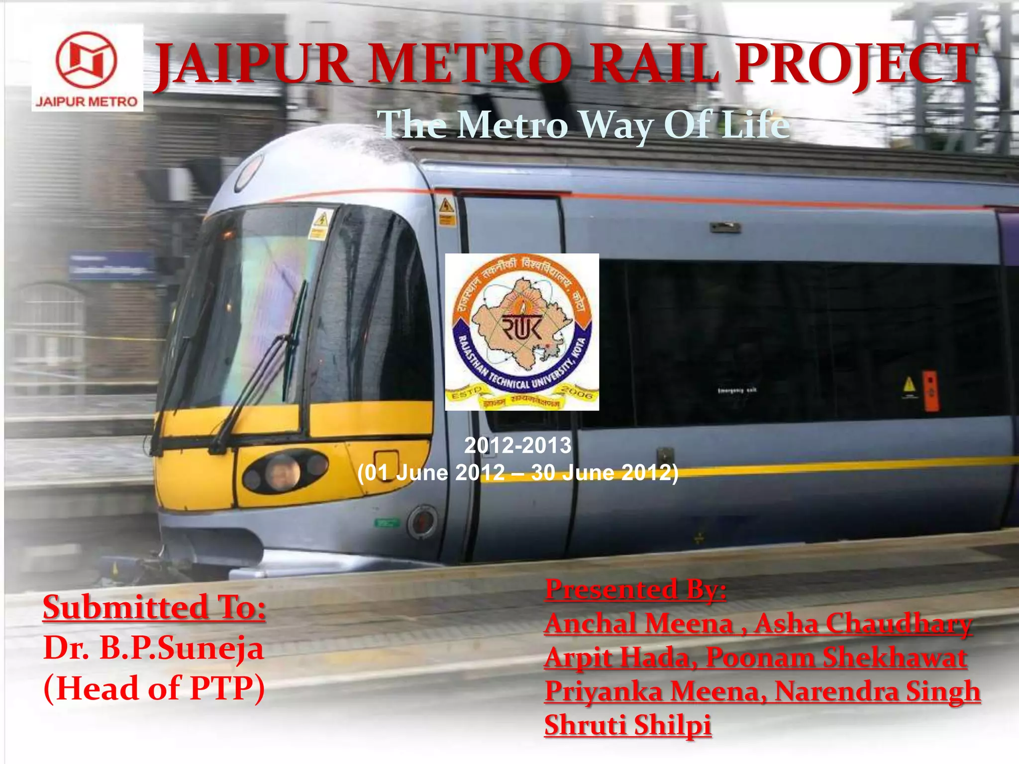 Jaipur metro rail project | PPTX