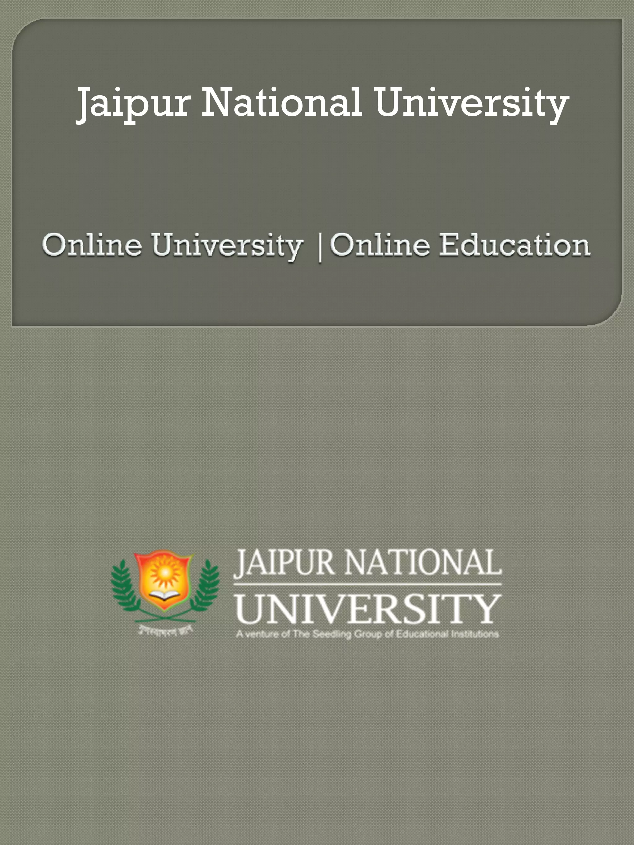 Jaipur national university for Online Education | PDF