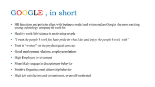 GOOGLE'S HUMAN RESOURCE POLICY | PPTX