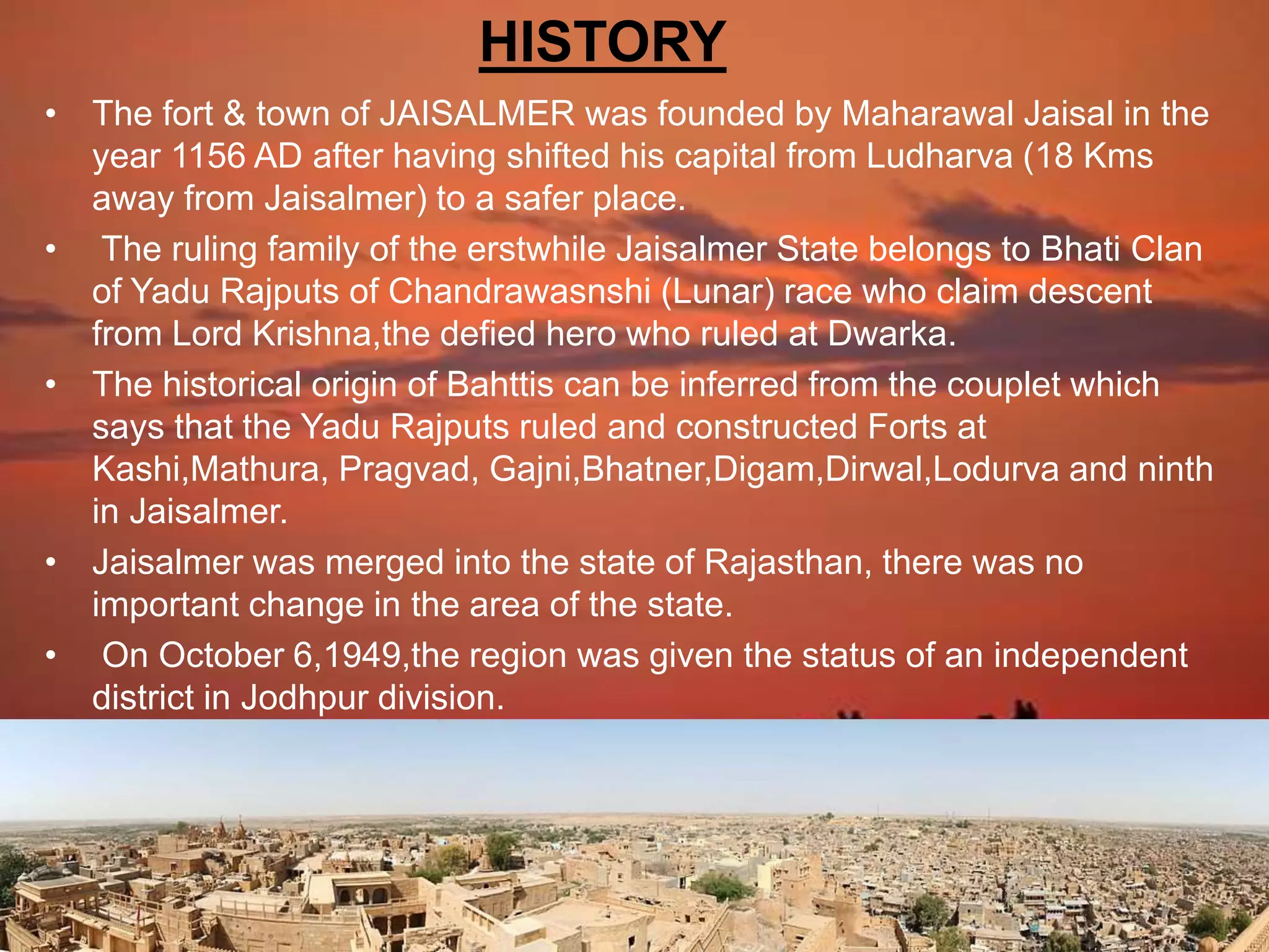 COMPLETE STUDY ON JAISALMER | PPTX