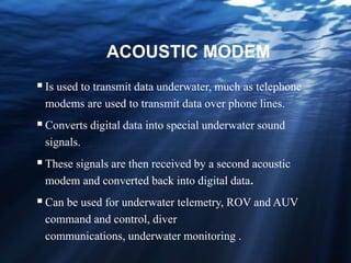 UNDER WATER ACOUSTIC COMMUNICATION | PPTX