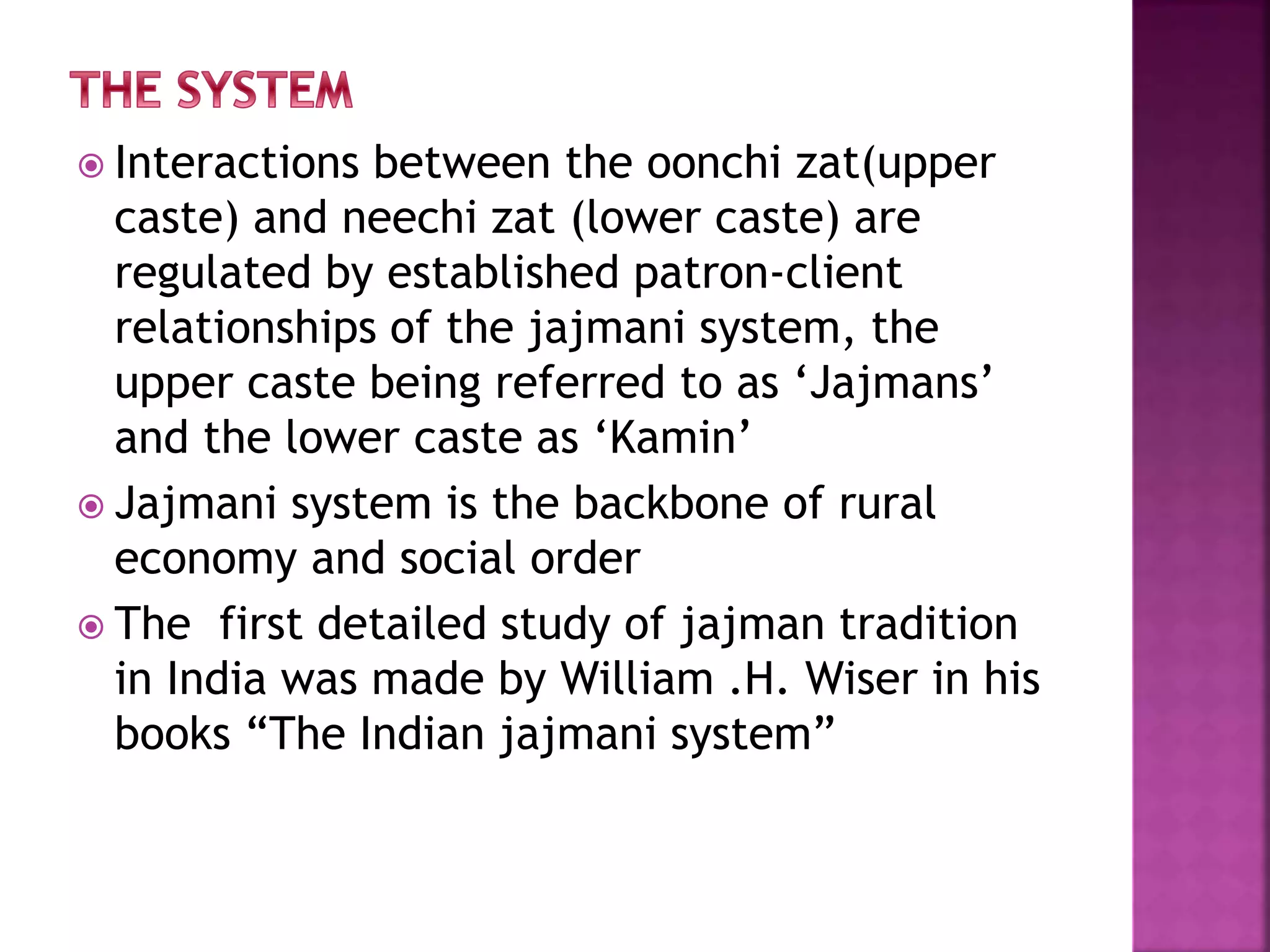 Jajmani system | PPTX