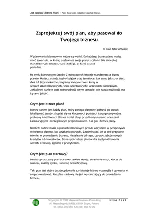 Jak Napisac Biznes Plan | PDF