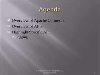 Apache Commons Overview | PPT | Programming Languages | Computing
