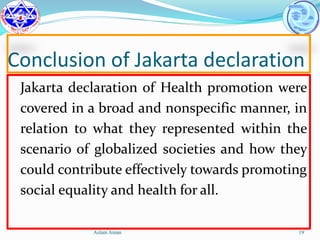 Jakarta Declaration on Health Promotion | PDF