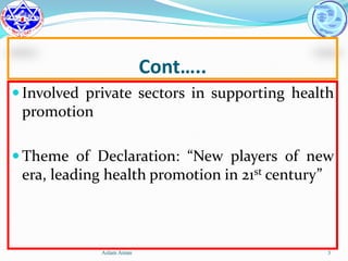 Jakarta Declaration on Health Promotion | PDF