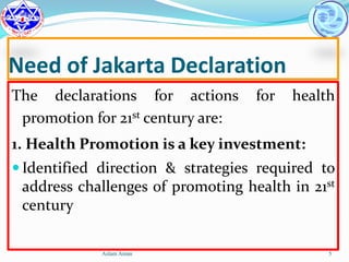 Jakarta Declaration on Health Promotion | PDF