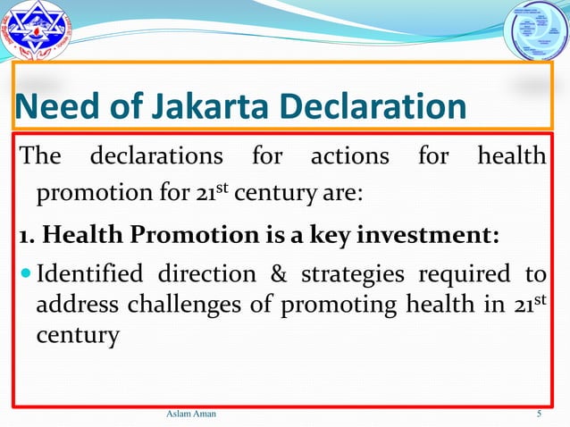 Jakarta Declaration on Health Promotion | PDF