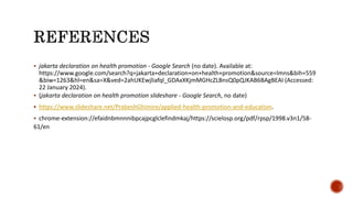 Jakarta declaration on Health promotion.pptx