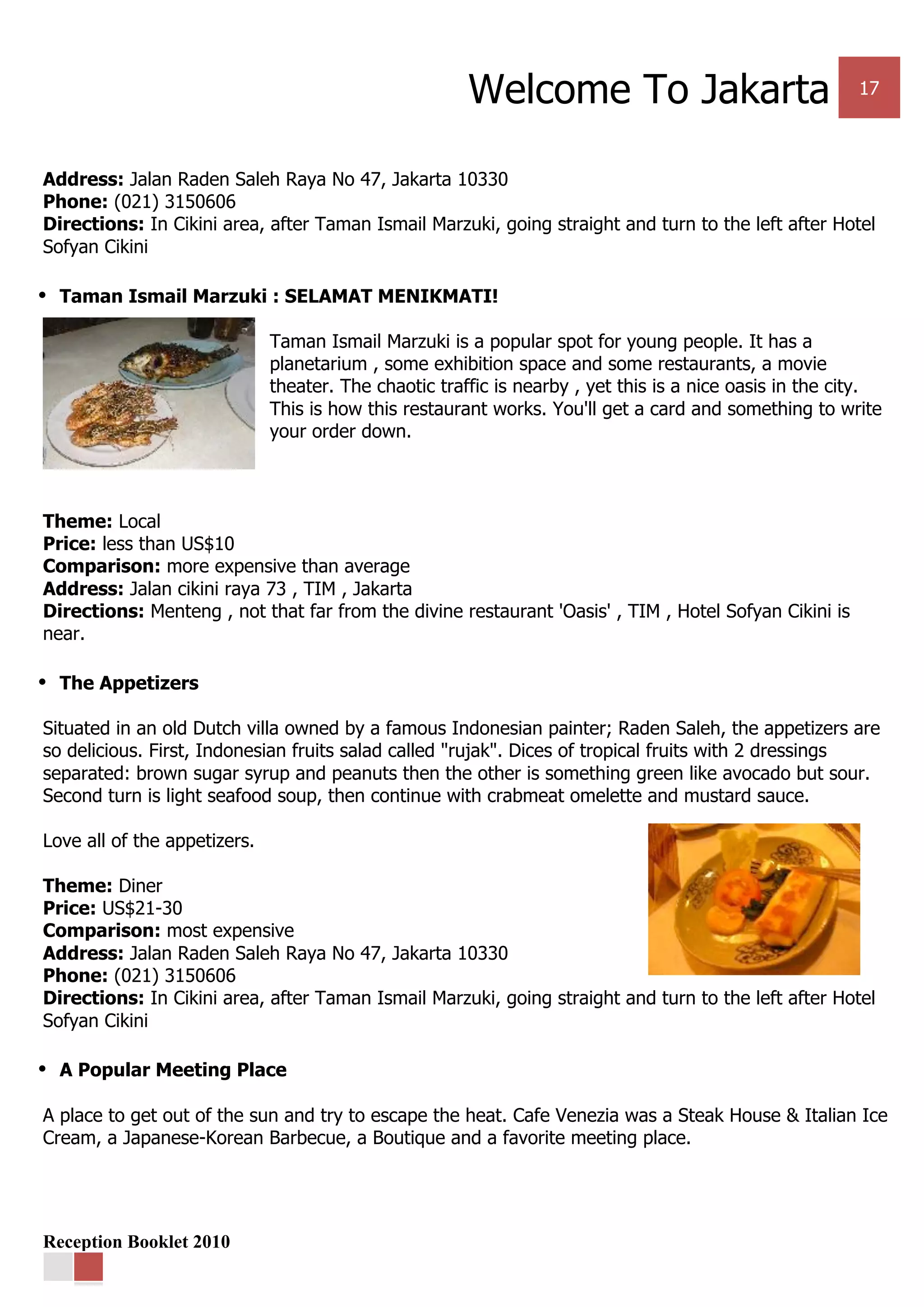 Jakarta reception booklet PMBS | PDF