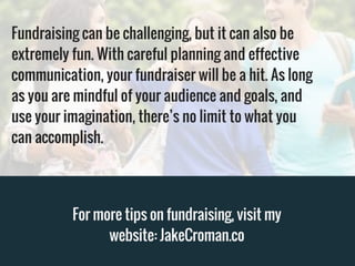 Jake Croman | Fundraising Tips for Student Organizations | PDF