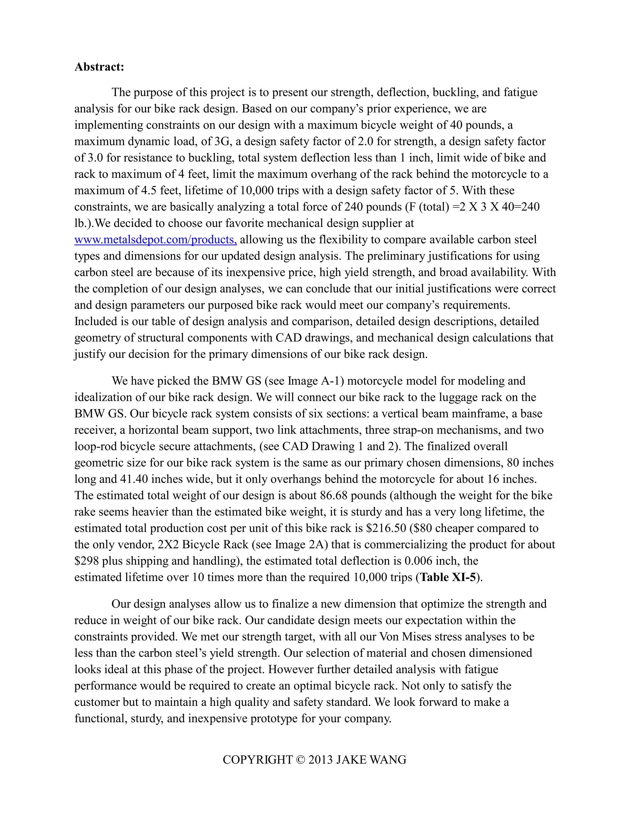 Bike Rack Design Project | PPTX