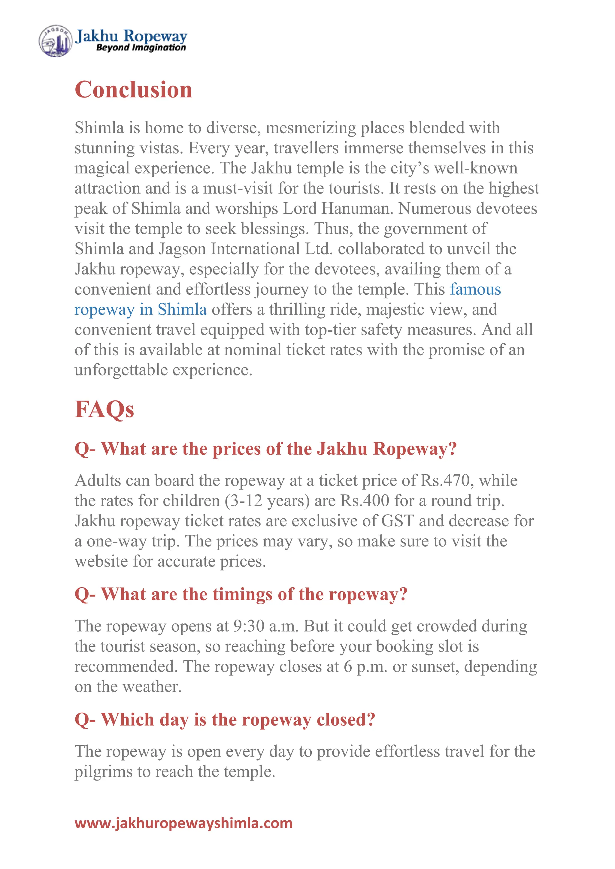 Jakhu Ropeway Ticket Rate: Affordable & Scenic Ride to Jakhu Temple | PDF