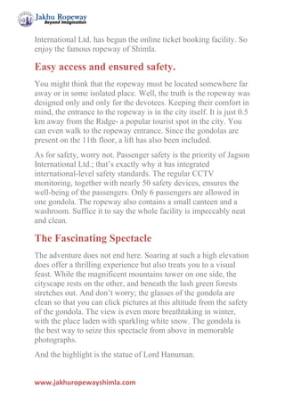 Jakhu Ropeway Ticket Rate: Affordable & Scenic Ride to Jakhu Temple | PDF