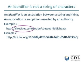 Persistent Identifier Services and their Metadata by John Kunze | PPT