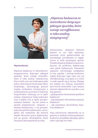Jak stawiać hipotezy i pytania badawcze? | PDF