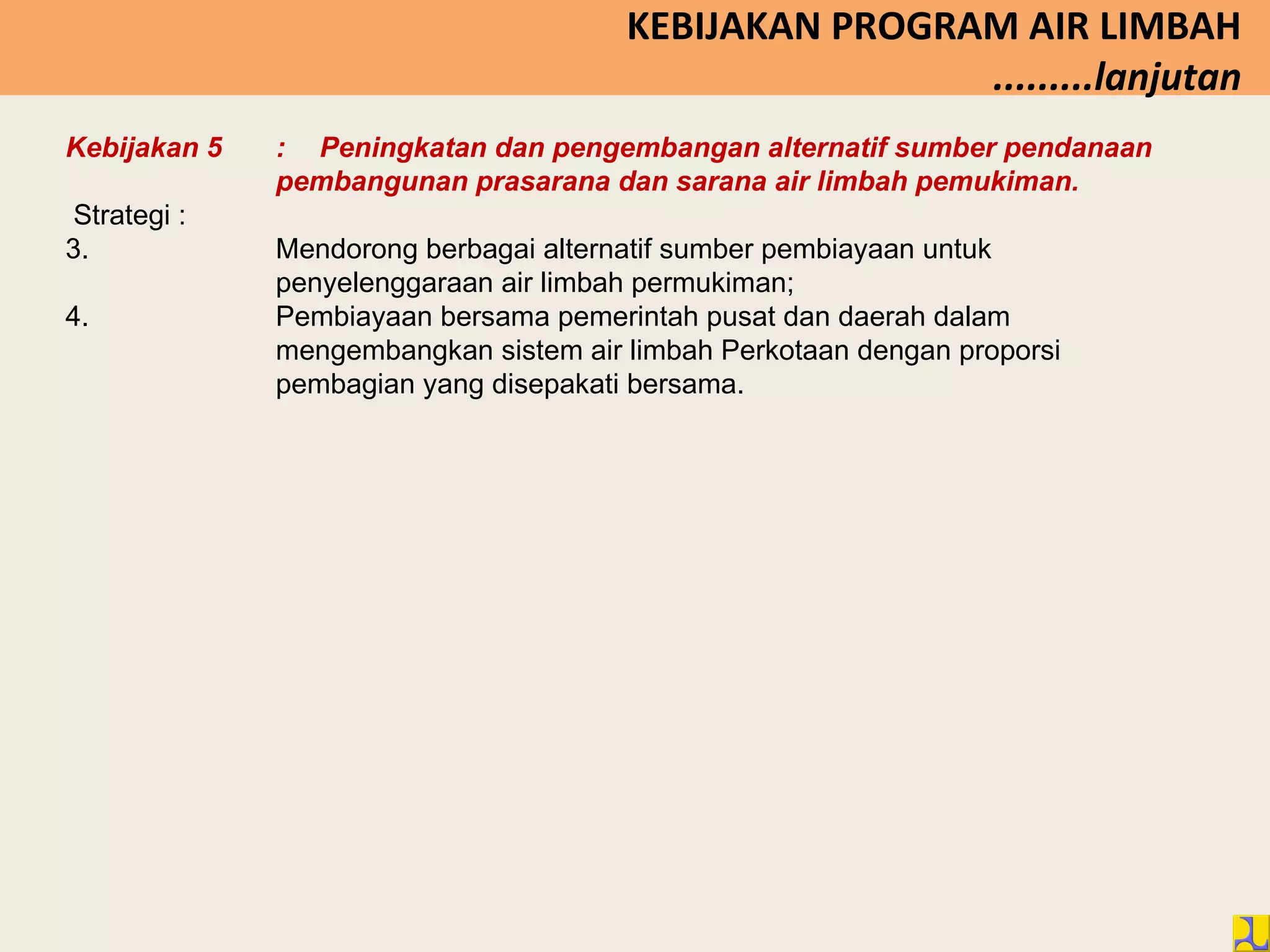 Jakstra Pengelolaan Air Limbah Dan Persampahan (Indowater 18 Juni 09) | PPT