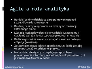 Rola Analityka w agile | PDF