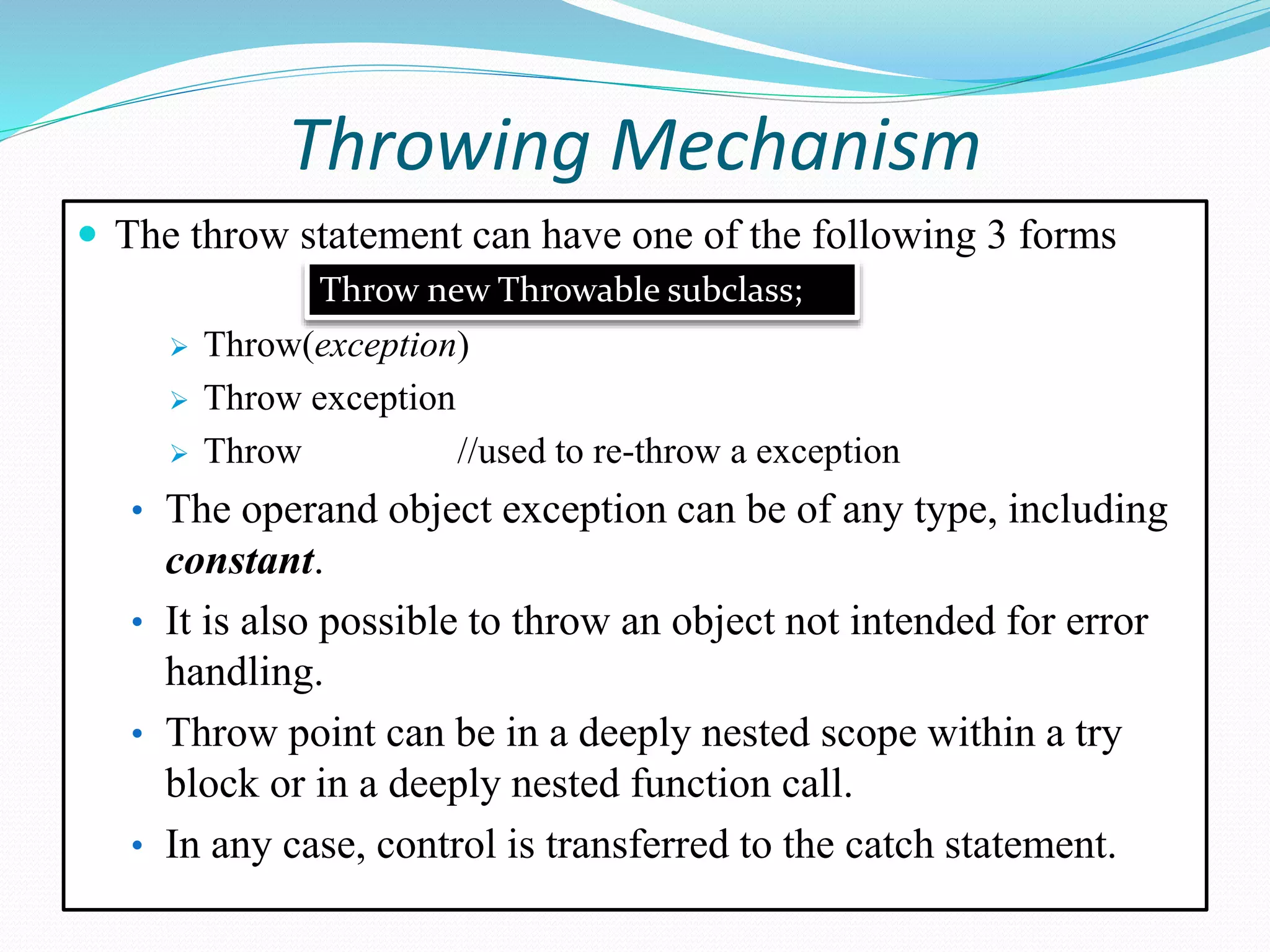Exception Handling In Java Pptx Programming Languages Computing