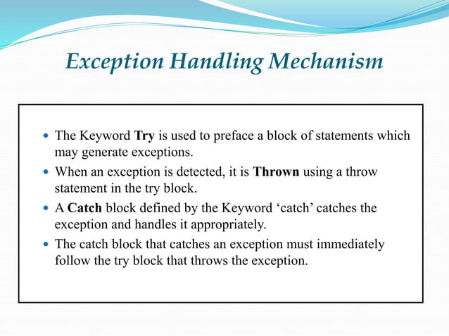 Exception Handling In Java Pptx Programming Languages Computing