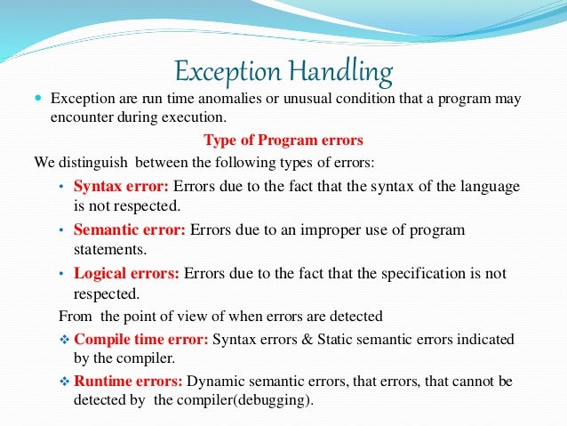 Exception Handling in Java