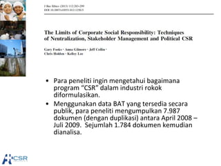 CSR Washing Industri Rokok | PDF
