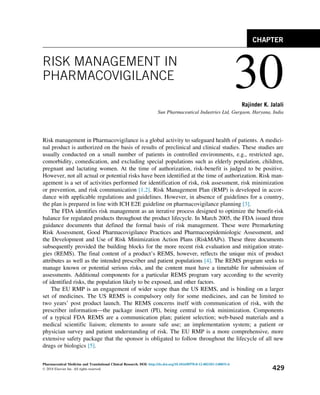 Risk Management In Pharmacovigilance | PDF