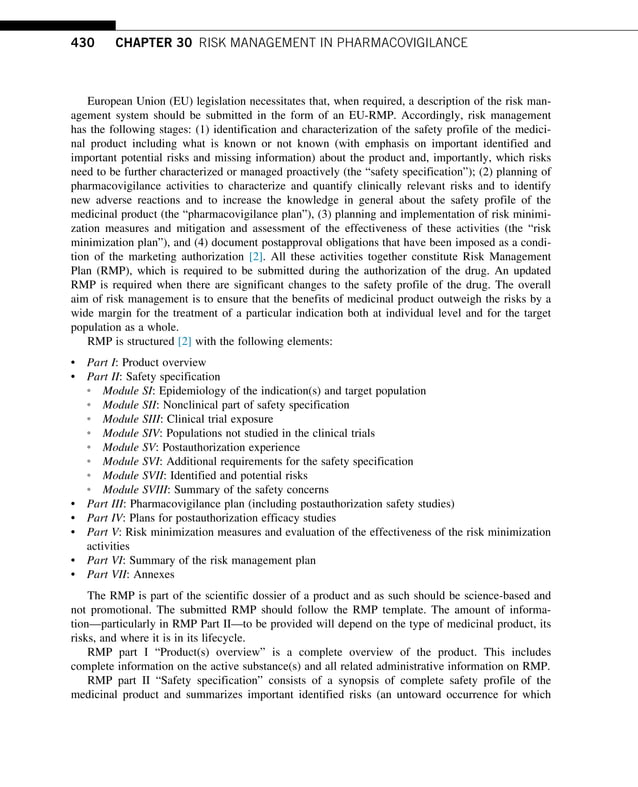 Risk Management In Pharmacovigilance | PDF