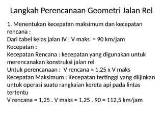 Cara Perhitungan dan pembahasan jalan rel | PPTX