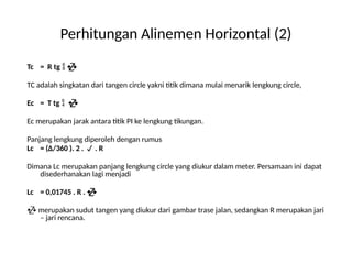 Cara Perhitungan dan pembahasan jalan rel | PPTX