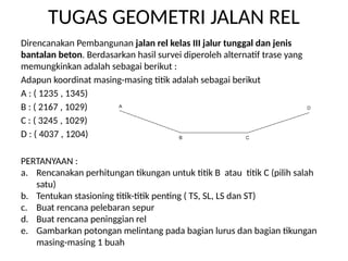 Cara Perhitungan dan pembahasan jalan rel | PPTX