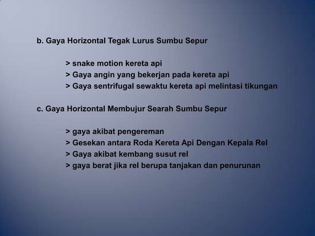 Jalan rel, pengelompokan dan dimensi ruangnya | PPTX