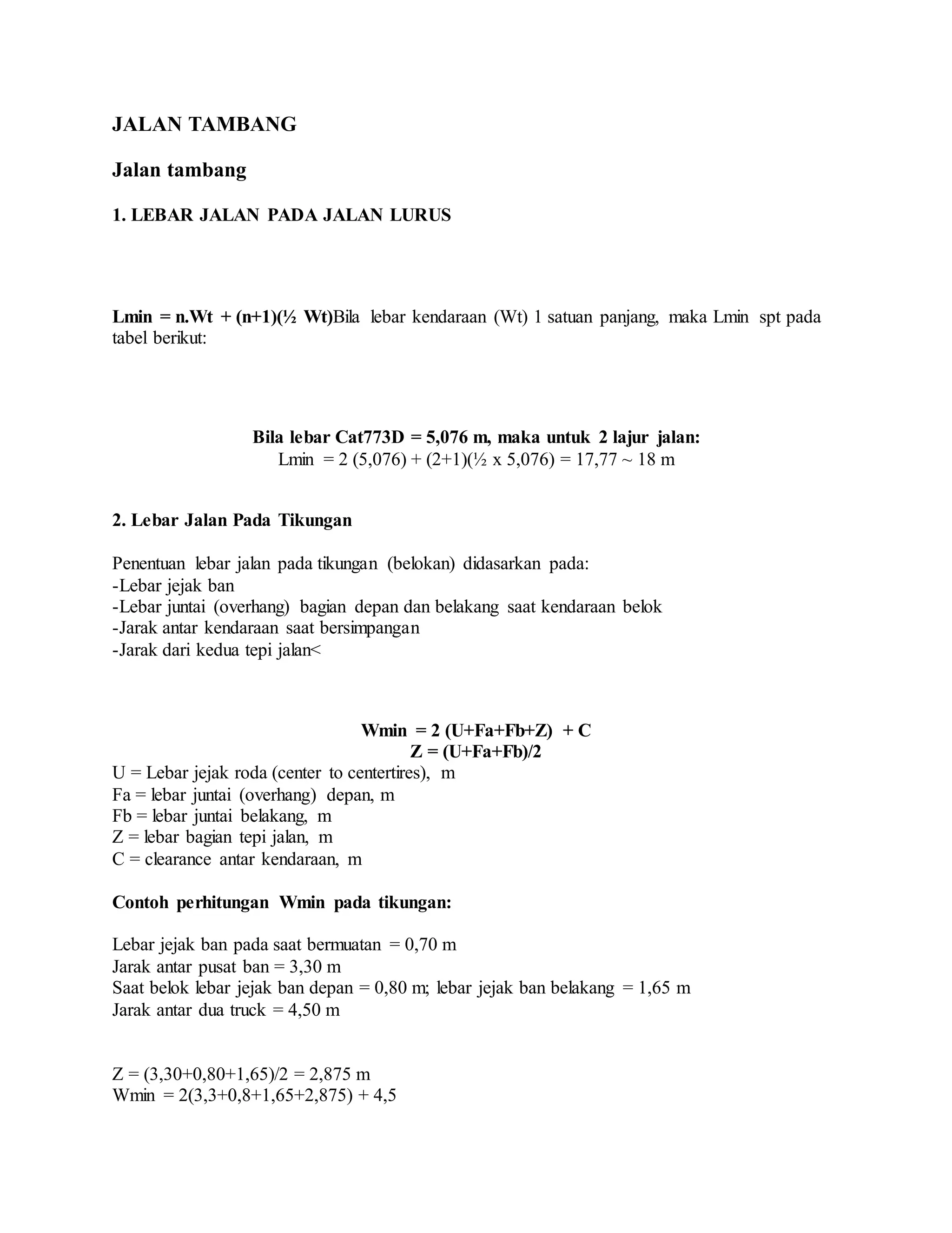 Jalan tambang | DOCX